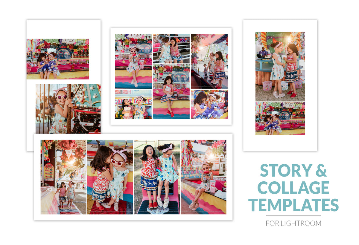 Lightroom Story and Collage Template Bundle - Pretty Presets for Lightroom