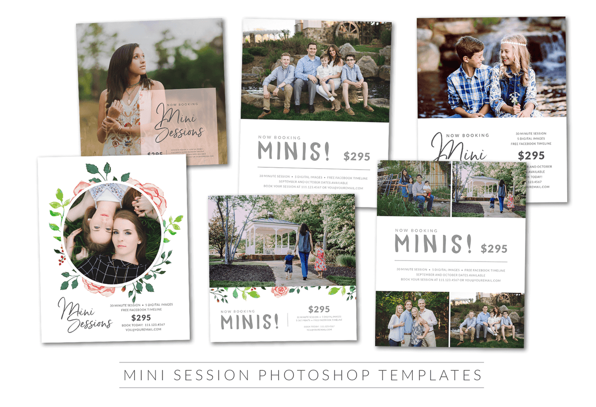 6 Floral Mini-Session Templates - Pretty Presets for Lightroom